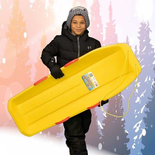Lifetime Snow Sled Super Targa Two-Person 47" Toboggan, Heavy-Duty Plastic, Great for Downhill Winter Sledding (Red).