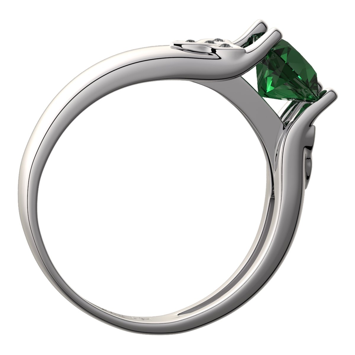 GWG Women's Rings Gift Sterling Silver Celtic Ring Emerald Green Zircon Stone and Trinity Knots Adorned with Crystals - 9 for Women