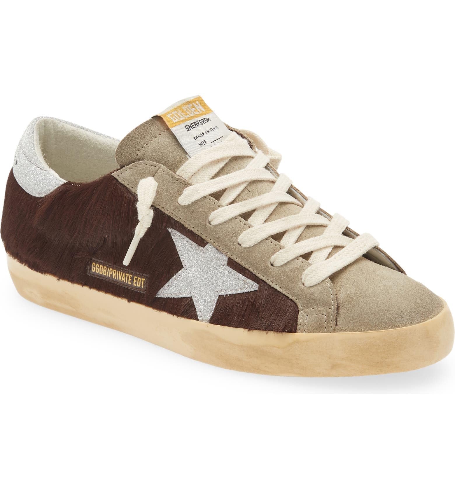 Golden Goose Women's Super-Star Genuine Calf Hair Low Top Coffee Brown (us_footwear_size_system, adult, women, numeric, medium, numeric_9)