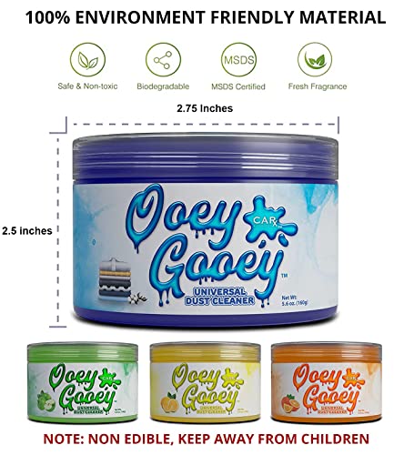 Scented Car Cleaning Gel for Detailing - Pack of 4 Biodegradable Slime for Cleaning Car Interior - Perfect Keyboard Cleaner Gel to Make Your Car Shine - Auto Interior Cleaner (5.6oz/pcs)