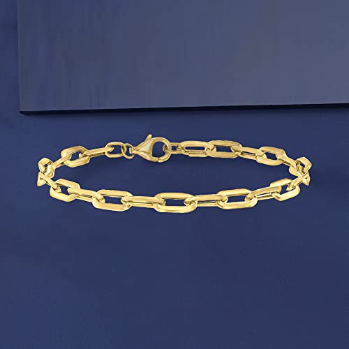 Ross-Simons Italian 14kt Yellow Gold Paper Clip Link Bracelet. 7 inches