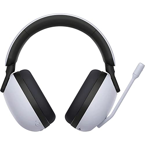 Sony WHG900N/W INZONE H9 Wireless Noise Cancelling Gaming Headset, White Bundle with Deco Gear Wood Headphone Display Stand Secure Tabletop Holder