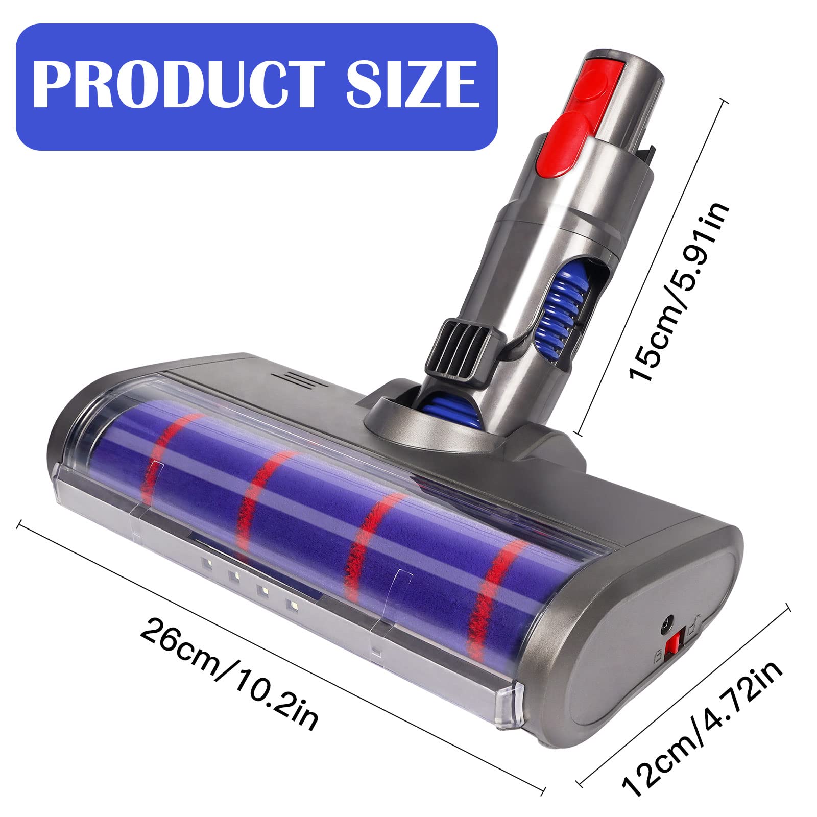 GTHUNDER Stick Vacuum Replacement Roller Compatible with Dyson Cordless Replacement Head V7 V8 V10 V11 V15 Stick Replacement Head Hardwood Floors
