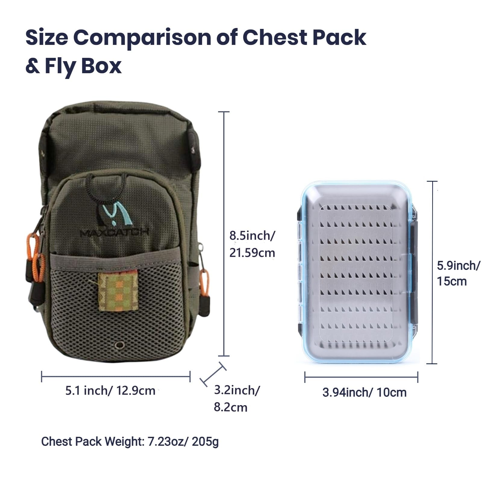 M MAXIMUMCATCH Maxcatch Fly Fishing Chest Pack Light Weight Adjustable Outdoor Multifunctional Fishing Bag