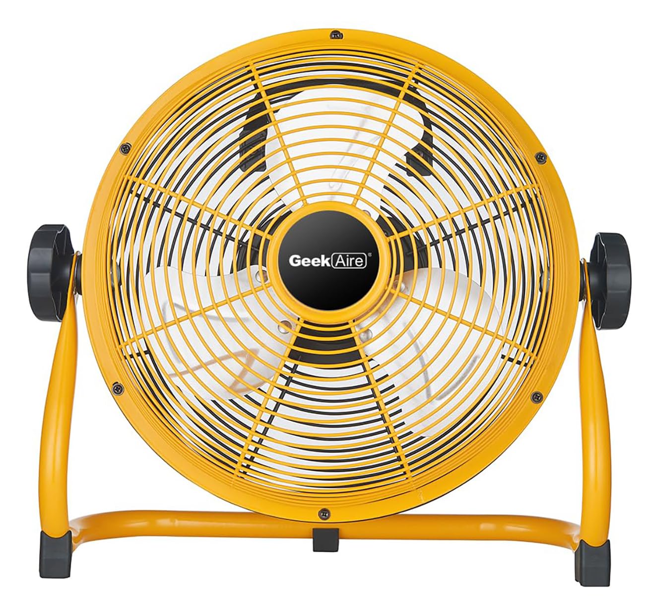Geek Aire 10" Portable Battery Operated Fan with Metal Blade, 360 Vertical Tilt, 24 h Run Time Cordless Fan for Camping Travel Tent Hurricane Home