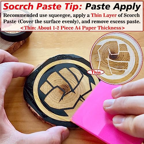 Scorch Paste - Wood Burning Paste, Wood Burning Gel Marker for Crafting & Stencil Wood Burning, Stable Heat Activated Paste, Accurately & Easily Burn Designs on Wood and Arts - 3 OZ
