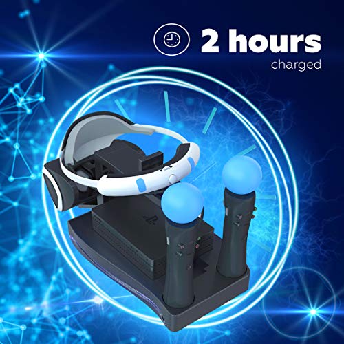 Skywin PSVR Stand - Charge, Showcase, and Display Your PS VR Headset and Processor - Compatible with Playstation PSVR - Showcase and Move Controller Charging Station
