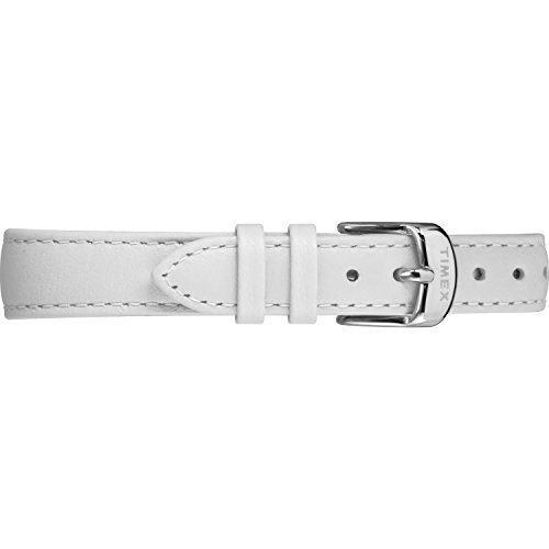 Timex Women's Crystal Bloom 36mm Watch β White Floral Crystal Accent Dial Silver-Tone Case with White Leather Strap