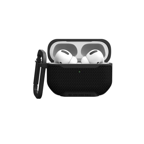 UAG Designed for AirPods Pro Case (2nd Generation 2022) Metropolis Ballistic ARMR Black - Rugged Protective Case Cover Compatible with MagSafe Charging with Keychain Carabiner by URBAN ARMOR GEAR