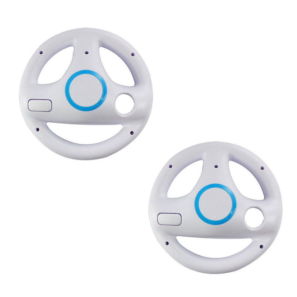 Generic White Mario Kart Steering Wheel for Nintendo Wii set of 2