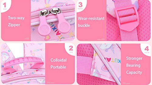 Uamdrup 16inch Pink Rainbow Backpack, Cute Unicorn Waterproof Durable BookBag Lightweight Causal Daypack For Travel Outdoor