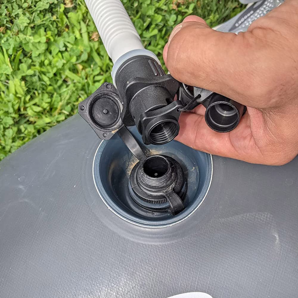 HEYTUR Inflatable Boat SUP Pump Adaptor Standard Schrader Conventional Air Pump Air Valve Adapter Spoke Plate Attachment (Black+Multi)