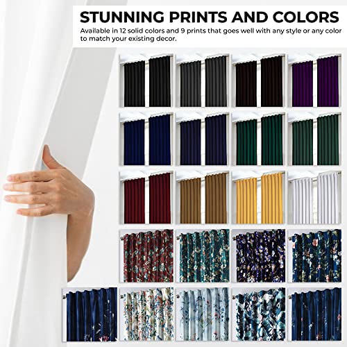 Tribeca Living Luxury Velvet Room Darkening Window Curtains - 50 x 96-Inch, Emerald Green, 2 Panels (Rod Pocket/Back Tab), (VELSOCUR96EG)