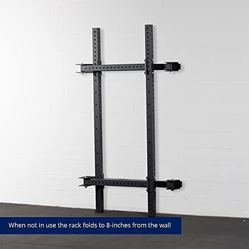 Titan Fitness X-3 Series 82-inch Wall Mounted Folding Power Rack, Space Savings Rack, Folds up to 8â€ from the Wall