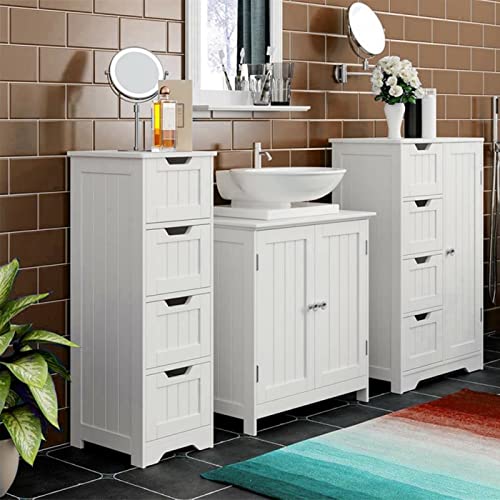 SDGH Two-Door Bathroom Vanity Cabinet Wash Basin Cabinet Multifunctional Storage Shelf Basket Kitchen Bathroom Accessories
