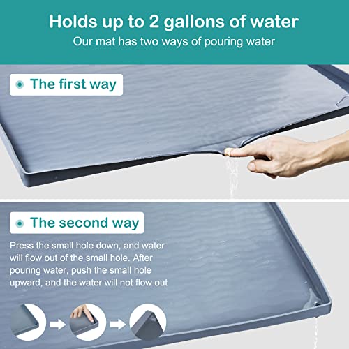 URMONA Under Sink Mat, 31'' x 22'' Under Sink Mats for Kitchen, Waterproof Silicone Under Sink Liner Drip Tray, Sink Cabinet Protector Mats for Kitchen