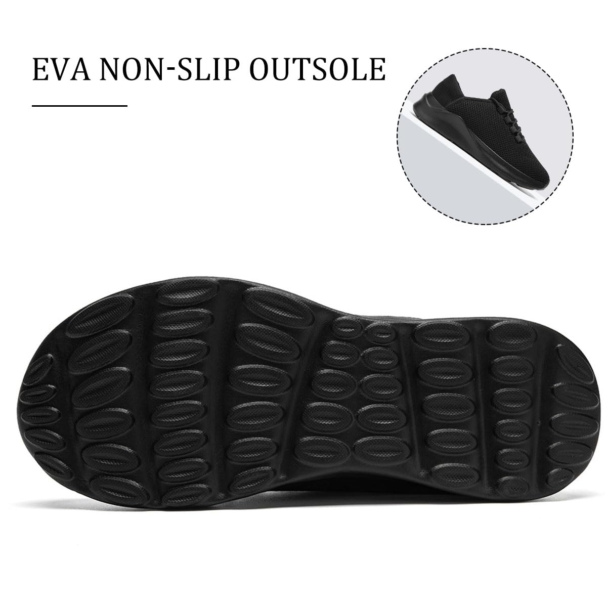 HIIGYL Womens Running Shoes Lightweight Breathable Walking Sneakers Athletic Workout Gym Tennis Shoes All Black Size 9