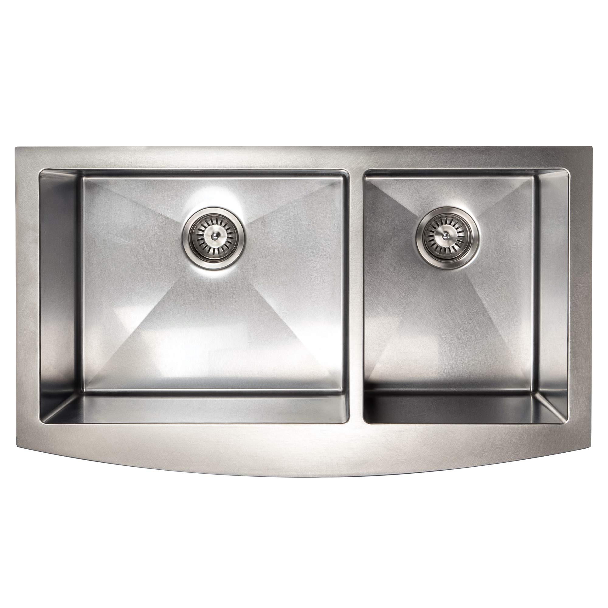 ZLINE 36" Courchevel Farmhouse Apron Mount Double Bowl Scratch Resistant Stainless Steel Kitchen Sink with Bottom Grid (SA60D-36S)