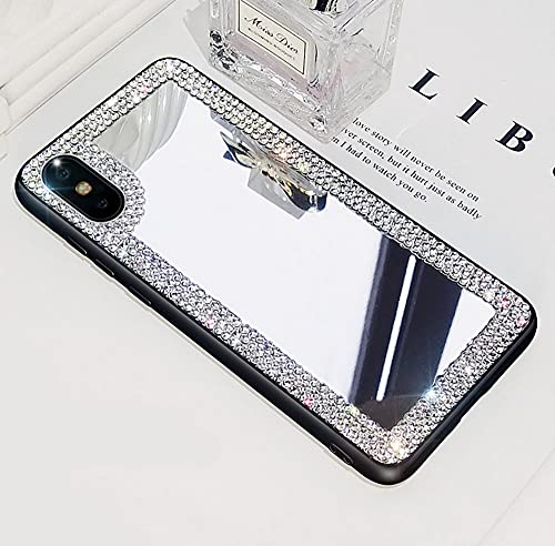Poowear for iPhone 13 Case 3D Glitter Sparkle Bling Mirror Case Luxury Shiny Crystal Rhinestone Diamond Bumper Clear Protective Case Cover for Women for iPhone 13 6.1"