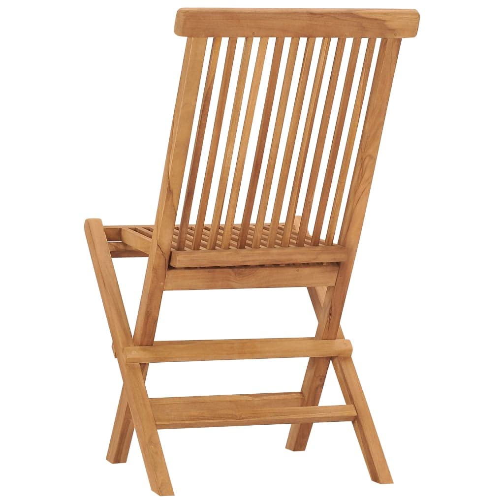 vidaXL Folding Patio Chairs Set of 2, Outdoor Wooden Seats for Garden Dining Capming Beach Deck, Stable Structure Easy to Store, Solid Teak Wood