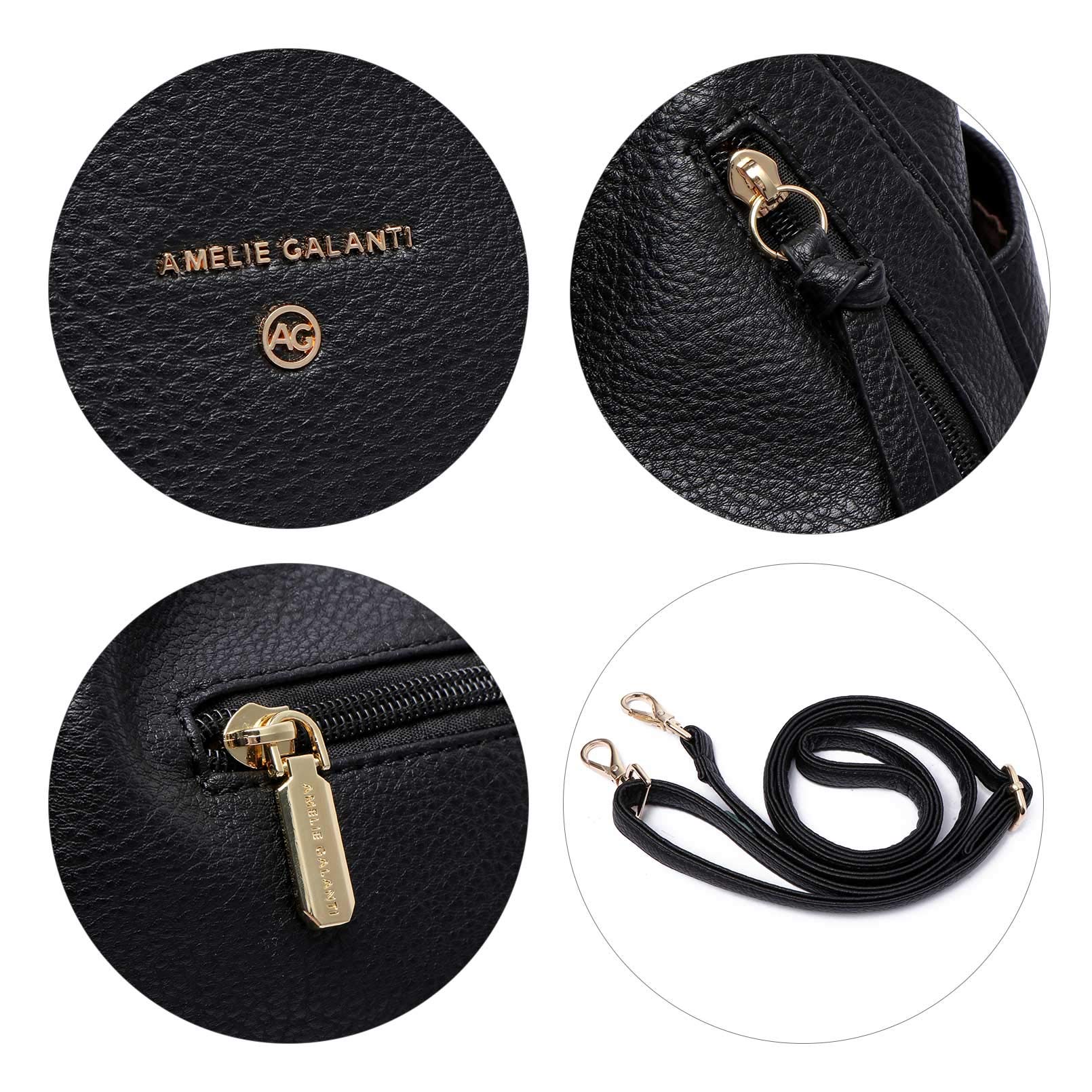 Hobo Purse for Women Leather Crossbody Shoulder Bags Large Tote Bag (BLACK)
