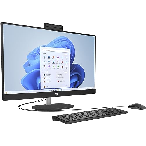 HP 27-inch FHD All-in-One Desktop, 13th Gen Intel Core i7-1355U, 32GB DDR4 RAM, 1TB PCIe SSD, WiFi 6, Bluetooth 5.3, Black, Keyboard & Mouse, Windows 11 Pro