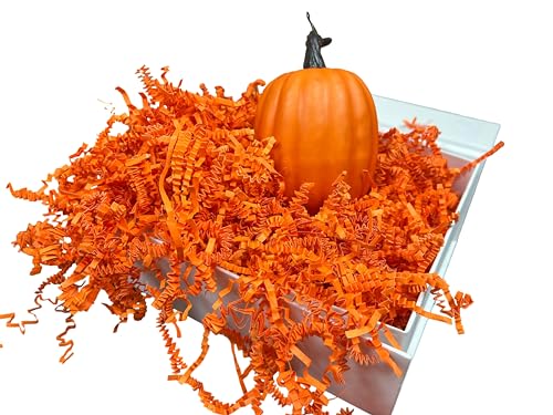 Rupert and Jeoffrey's Trading Co. Crinkle Cut Paper Shred Filler for Gift Baskets (1/2 Lb, Orange)