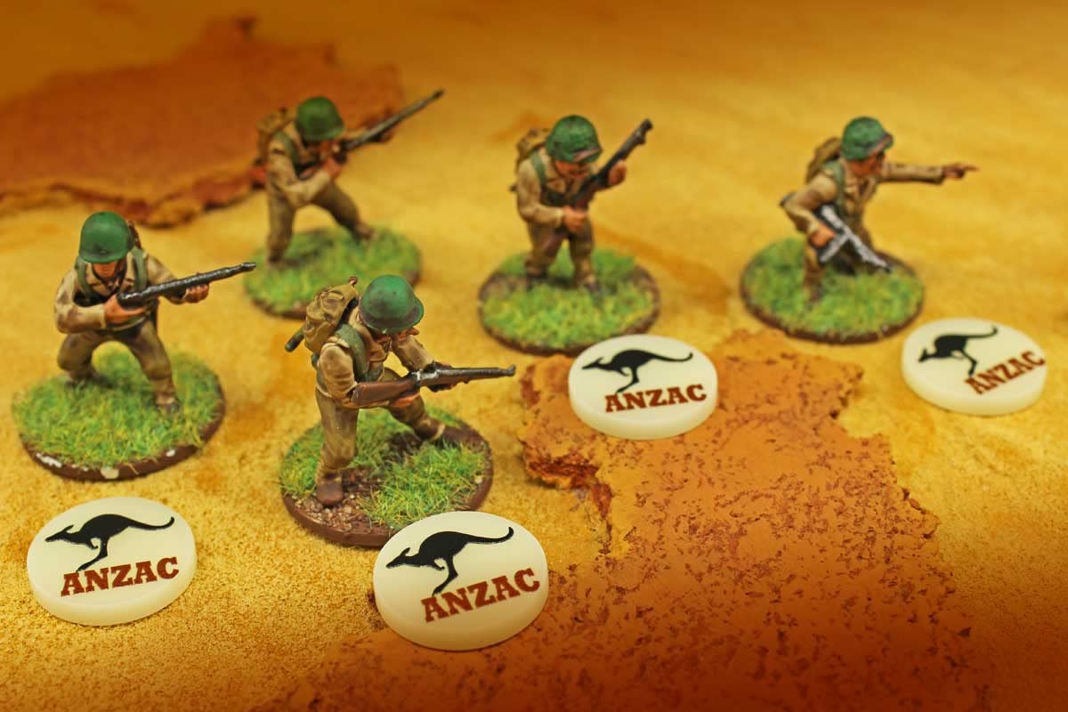 LITKO World War Two Miniature Wargames National Faction Token Game Pieces Compatible with Bolt Action (10) (North Africa Campaign Australian Anzac)