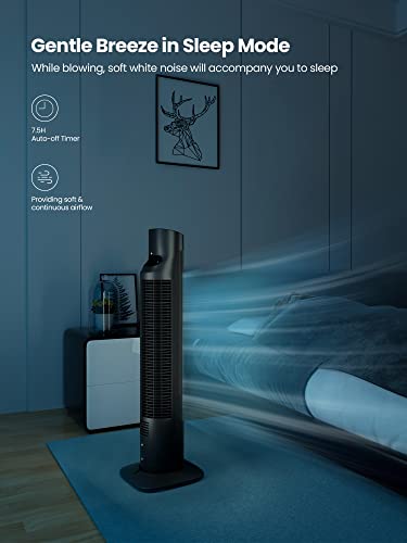 Uthfy Tower Fan for Bedroom, Quiet Oscillating Fan for Indoors with 7.5H Timer, 3 Speeds 3 Modes, Portable Standing Bladeless Fan that Blow Cold Air, for Office, Room, Living Room, 32 Inch