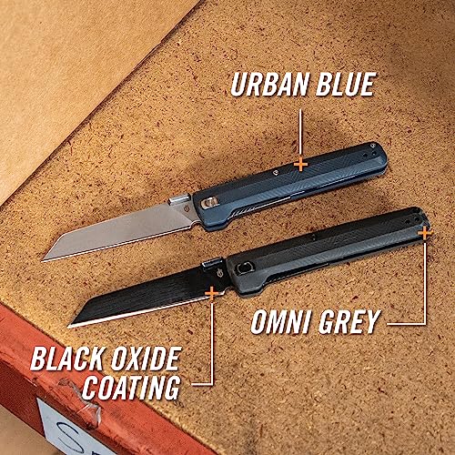 Gerber Gear Pledge Pocket Knife with Pocket Clip - 3.7" Full Panel Plain Edge Blade Folding Knife - EDC Gear and Equipment - Omni Gray