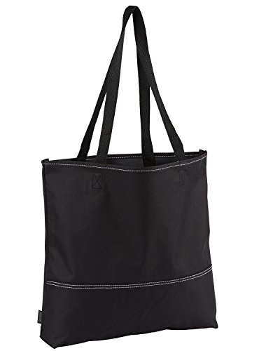 Gemline Prelude Shoulder Straps Convention Tote, BLACK, One Size
