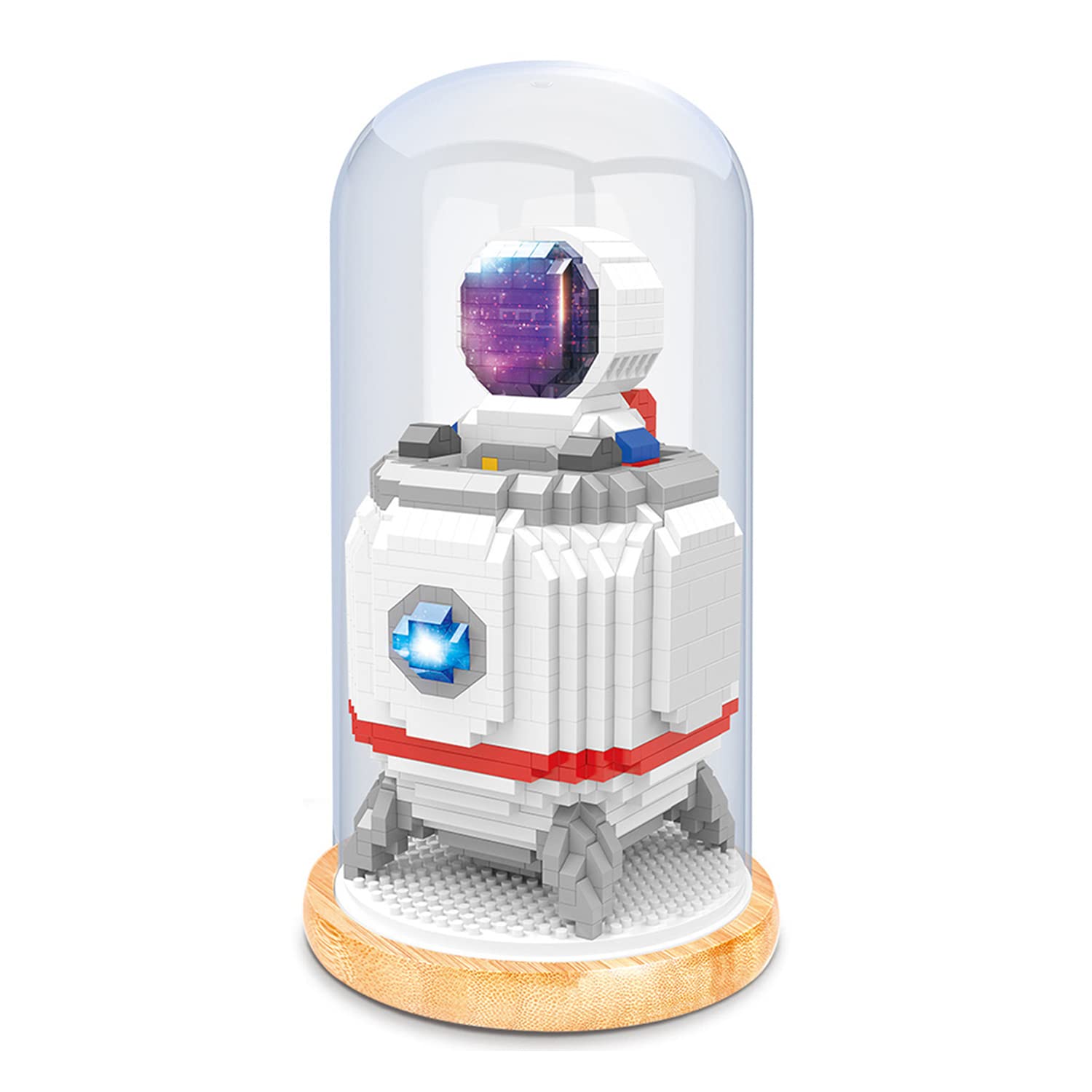 LITTCO Micro Building Blocks Mini Blocks Building Toys DIY Bricks Toys Building Sets for Adults or Teens Gifts，Dust-Proof Dome Included (with Lights+Bear)