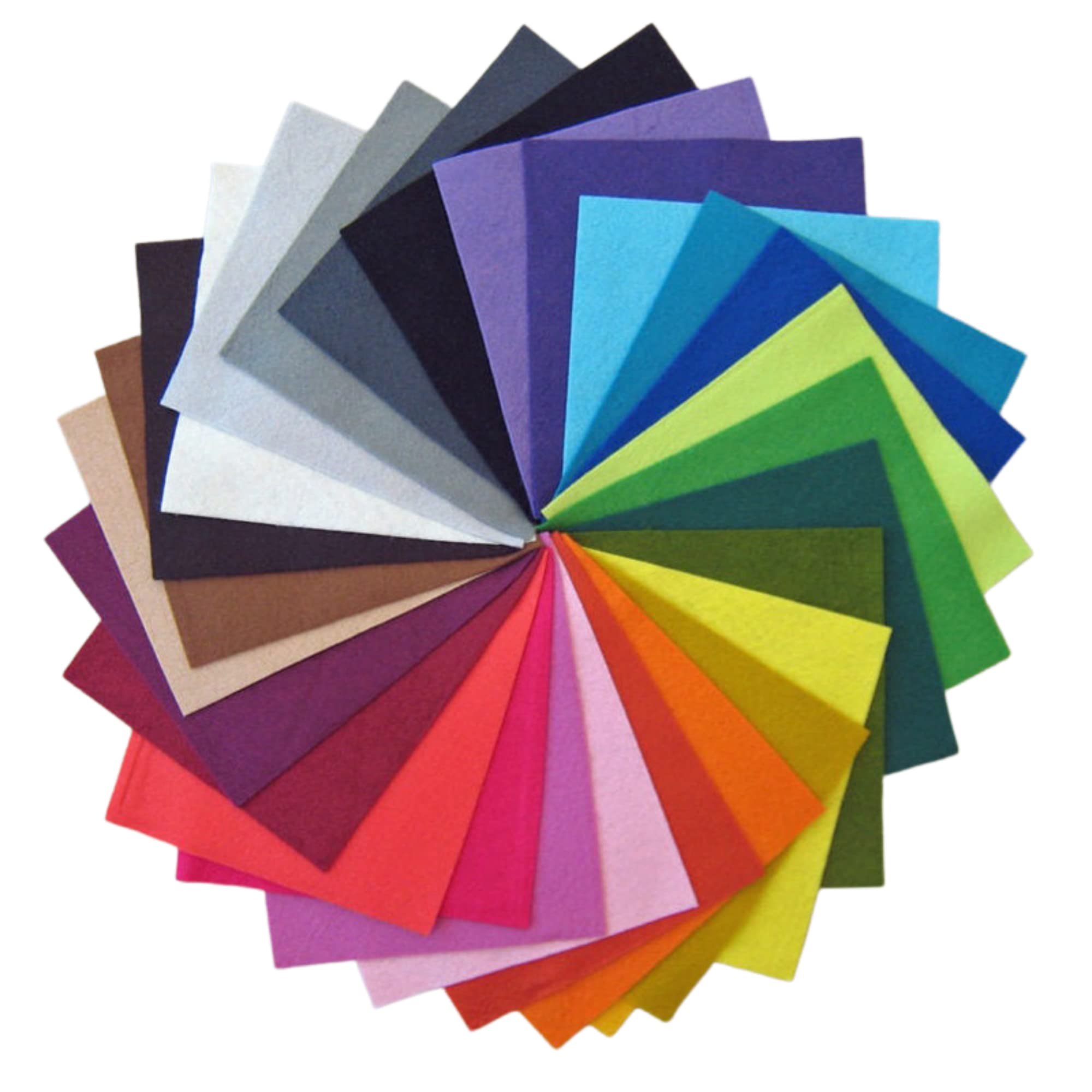 Woolous Felt Sheets 63 pcs, A4 Size Craft Felt, 21 Different Color, Non Woven Felt Fabric Patchwork Sewing Square DIY Craft 1mm Thick, Best Gift for Nursery School Child, 10X8 Inch(25.5X20.4cm)