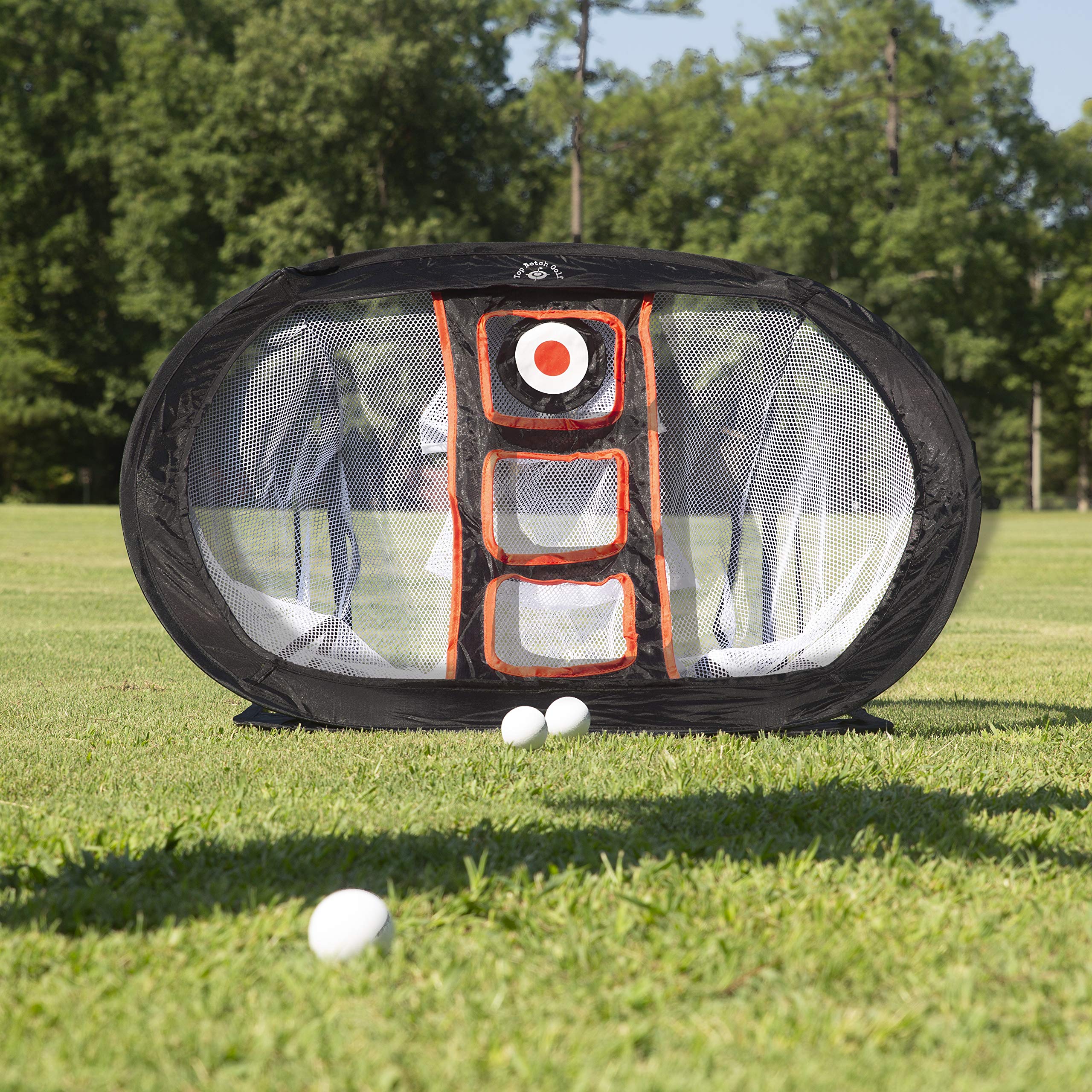 Golf Chipping Net with 12 Foam Practice Balls - Collapsible Golfing Target for Indoor/Outdoor Use - Portable Training Aid to Practice in Backyard or Office | Improve Accuracy and Challenge Friends