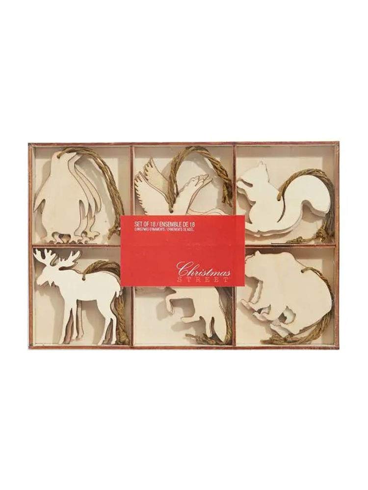 Glucksteinhome Modern Vintage Set of 18 Animal Ornaments