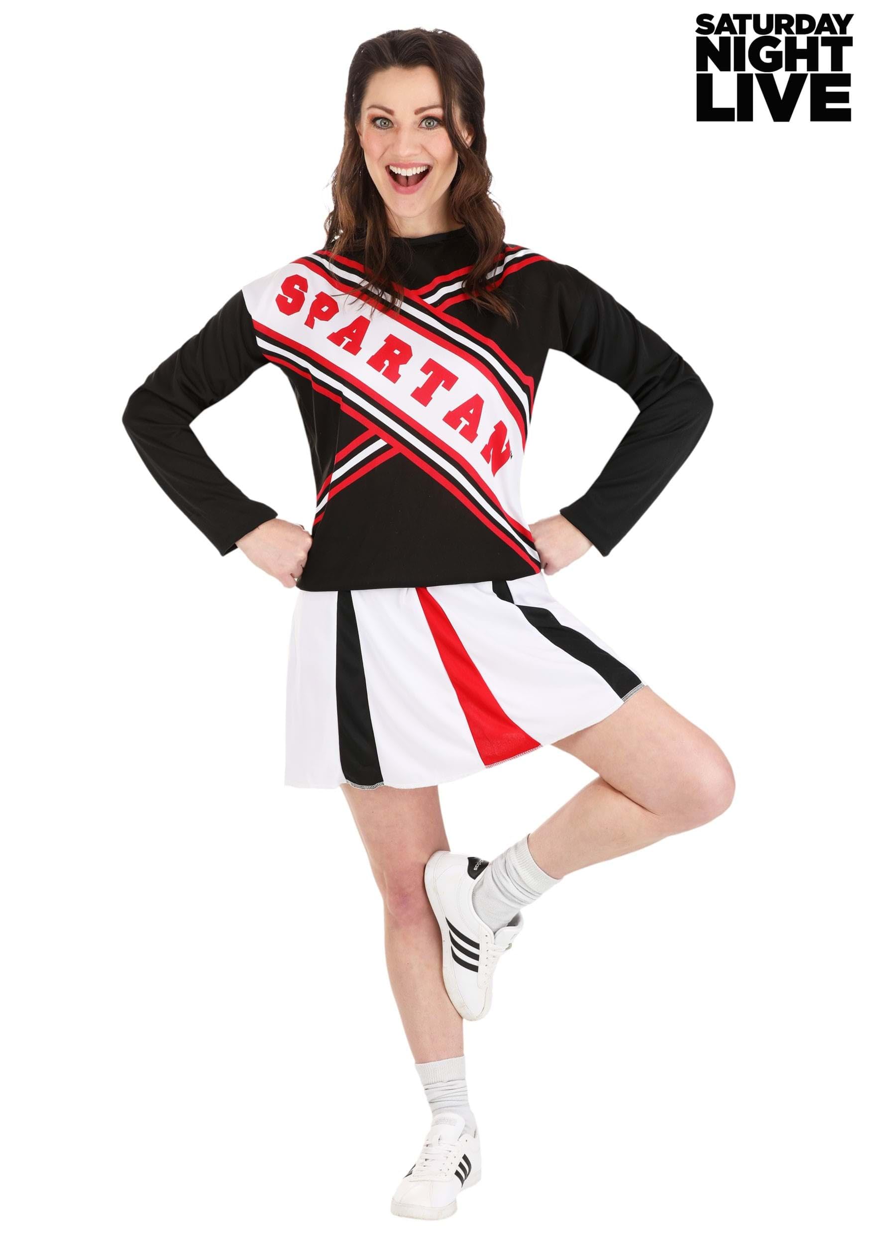 Fun Costumes Women's Saturday Night Live Spartan Cheerleader Costume, SNL Cheer Cosplay Outfit, Uniform, S Black