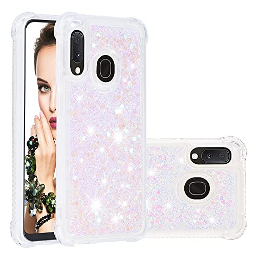 Phone Case Cover Glitter Case Compatible with Samsung Galaxy A20e/A10e Case Compatible with Women Girls Girly Sparkle Liquid Luxury Floating Quicksand Transparent Soft TPU Phone Case Bags Sleeves (Co