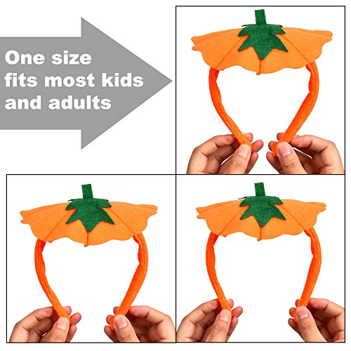 WILLBOND 2 Pieces Halloween Pumpkin Headbands Pumpkin Hair Hoops Pumpkin Hair Band Halloween Costume Party Headwear Accessory