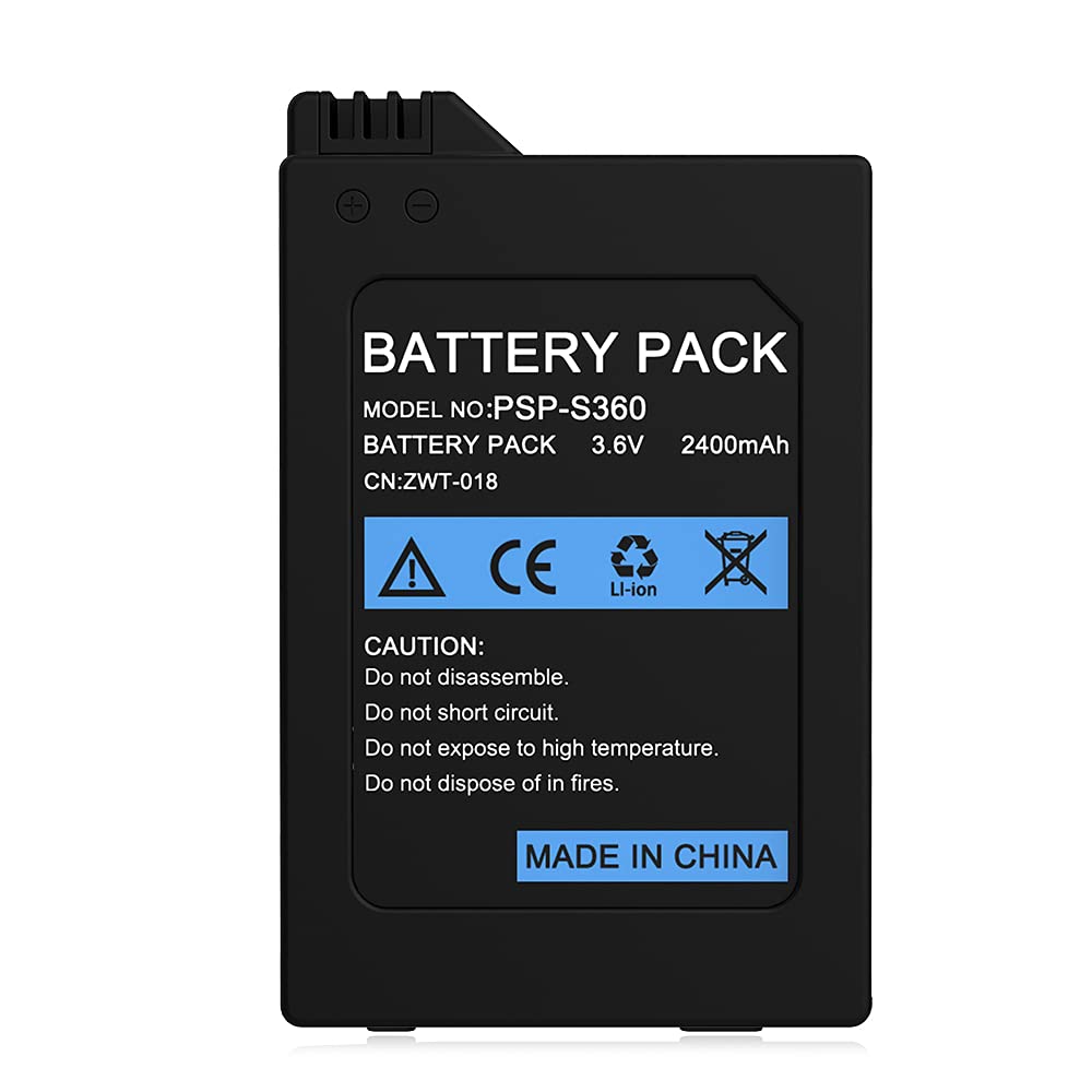 GASOPIC High Capacity Quality Real 2400mAh 3.6V Lithium Ion Rechargeable Battery Pack Replacement for Sony PSP 2000PSP 3000 PSP-S110 Console (NOT Compatible with PSP 1000)