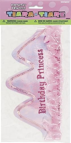 Unique Industries Pink Birthday Princess Ruffles Tiara, One Size