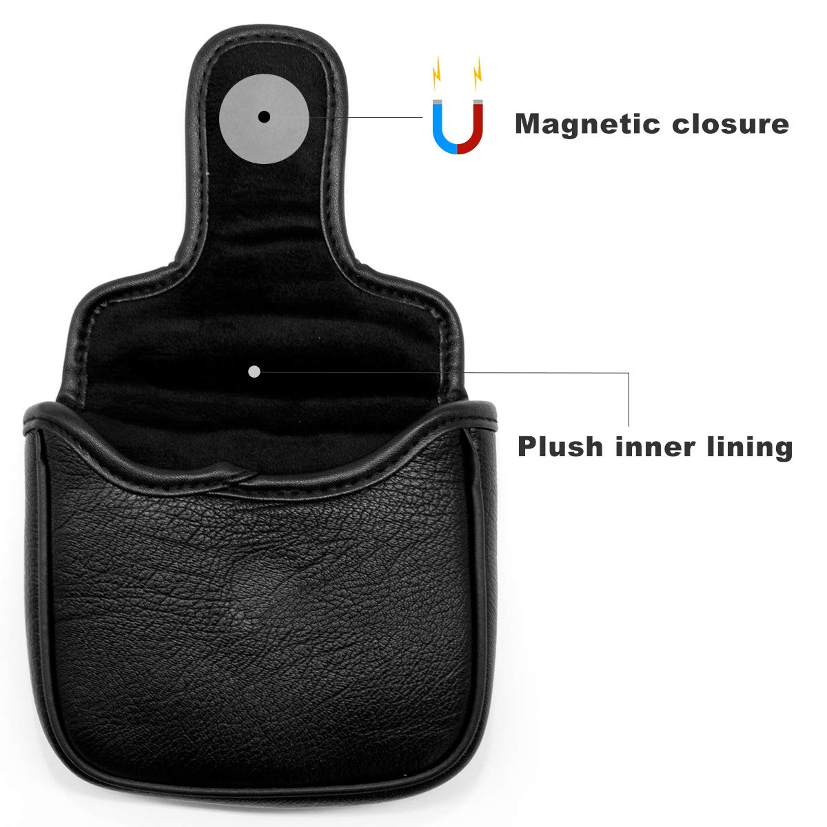 Golf Putter Cover, Putter Headcovers Golf Club Head Covers Putter Headcover for Blade Leather Golf Mallet Putter Head Covers with Magnetic for All Brands USA Style