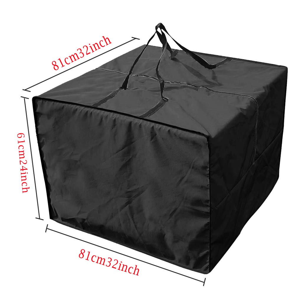 Zulux Outdoor Cushion Storage Bag - Durable 210D Patio Cushion Bag, Zippered Garden Cushion Storage Bag with Handles and Capacity 32" x 32" x 24"