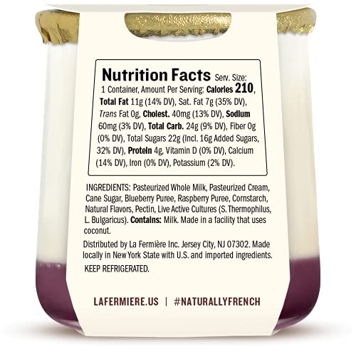Generic La Fermiere Raspberry Blueberry Yogurt (Pack of 6)