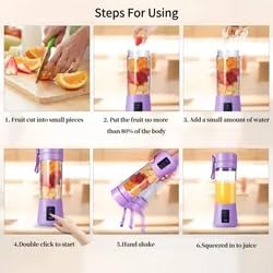 Generic Portable Blender, Pink, USB Rechargeable, Detachable Attachment, 380ml Capacity