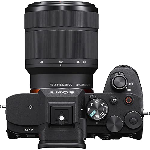 Sony a7 IV Mirrorless Camera with 28-70mm Lens (ILCE-7M4K/B) + 64GB Memory Card + Bag + Card Reader + Flex Tripod + Hand Strap + Memory Wallet + Cap Keeper + Cleaning Kit (Renewed)