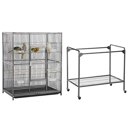 Yaheetech 63-Inch Wrought Iron Construction Rabbit Ferret Chinchilla Adult Rat Sugar Glider Guinea Pig Small Pet Animal Cage with Detachable Stand