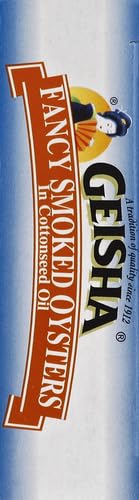 Geisha Fancy Smoked Oysters In Cottonseed Oil, 3.75 oz