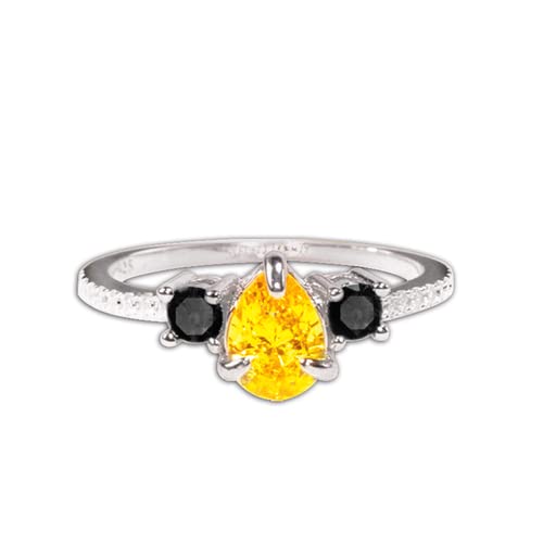 Harry Potter Women's 925 Sterling Silver, Hufflepuff Hogwarts House Ring Jewelry Gifts Size 5, Style 2