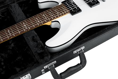 Gator Cases Hard-Shell Wood Case for Standard Electric Guitars; Fits Fender Stratocaster/Telecaster, & More (GWE-ELECTRIC), Black
