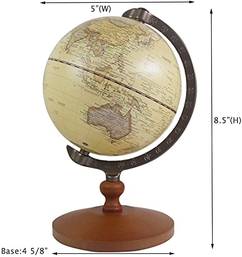 SGT Traditional Decorative Wooden base 2021 Updated World Globe Educational Geography Office Wedding School Gift 9 inches tall 5 inches wide